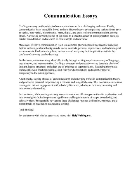 Essay On Communication In The Workplace.pdf | Freelance Writing ...