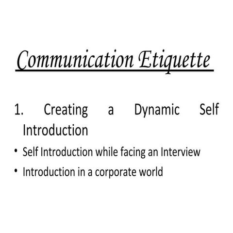 Communication etiquette | PPT