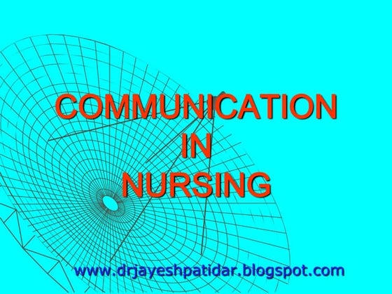 Communication for healthcare professionals | PPTX