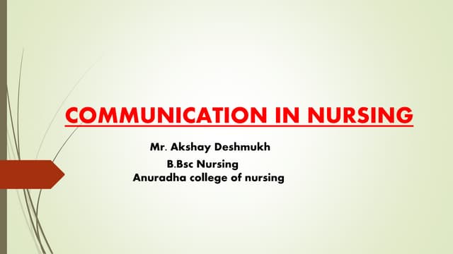 The nature of communication | PPT