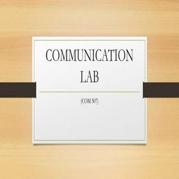 COMMUNICATION LAB.pptx | Job Search | Careers