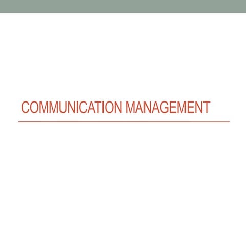 Communication management. | PPT