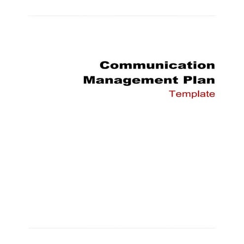 Communication management plan template | DOC