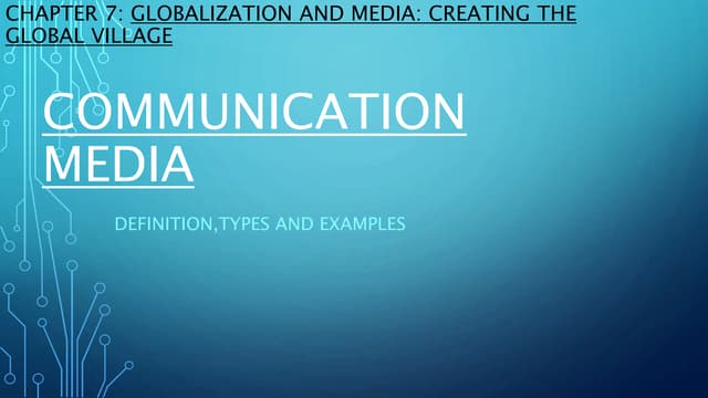 Types Of Communication Media