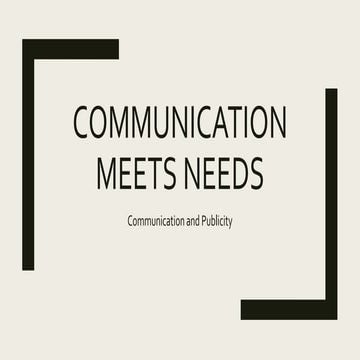Communication meets needs | PPTX