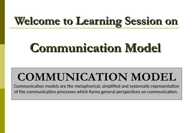 Models-of-Communication (Oral Communication ) | PDF