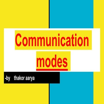 Communication modes | PPT