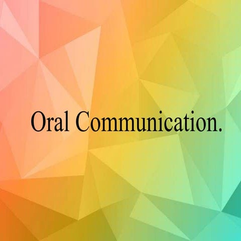 Communication oral | PPT