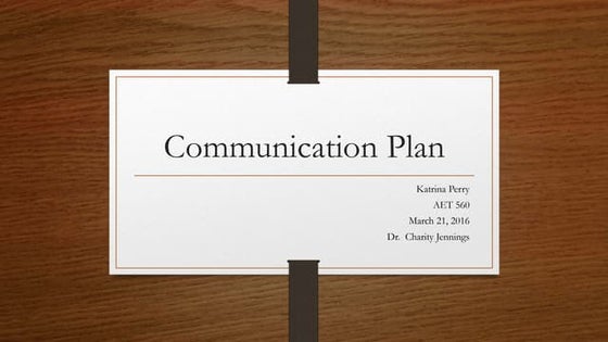Communication plan 560 | PPT