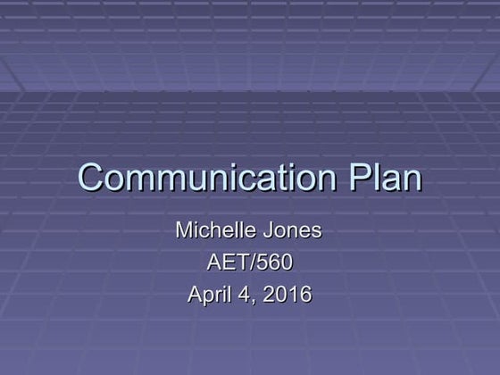 Communication plan 560 | PPT
