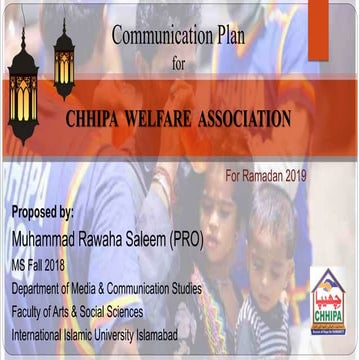 Communication Plan for Chhipa Welfare Association ppt | PPTX