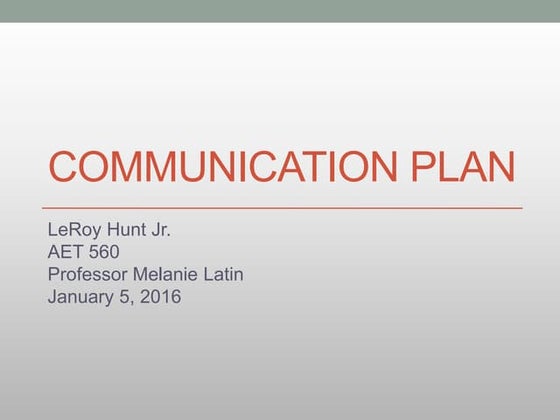 Communication Plan | PPT
