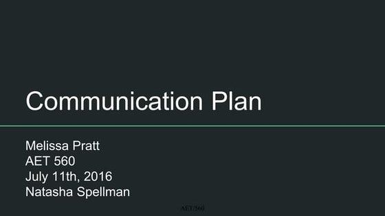 Communication Plan | PPT