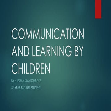 Communication and Language Development in Children | PPTX