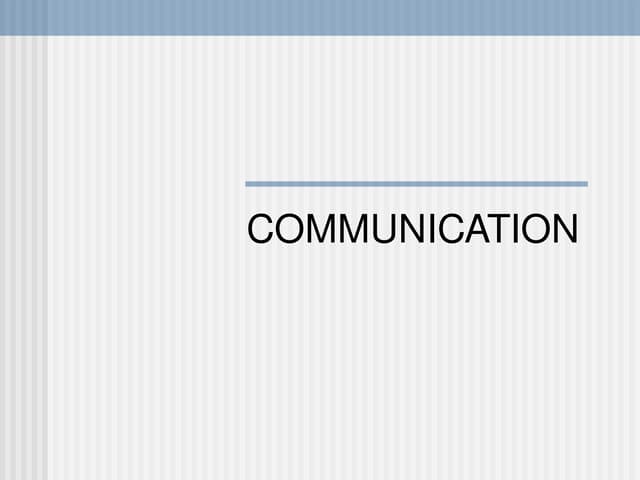 Foundations of communication | PPT