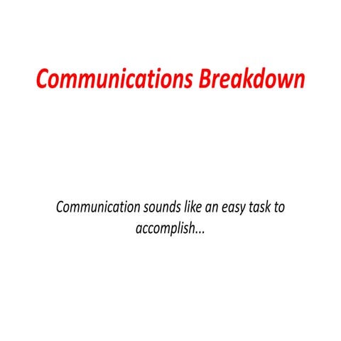 Communications Breakdown | PPTX