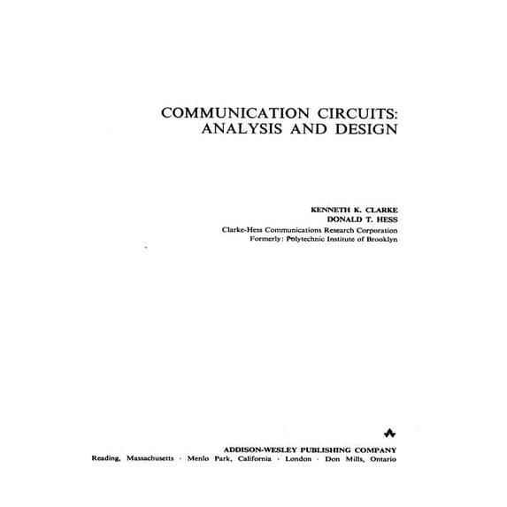 Communications circuits of clarke & hess | PDF