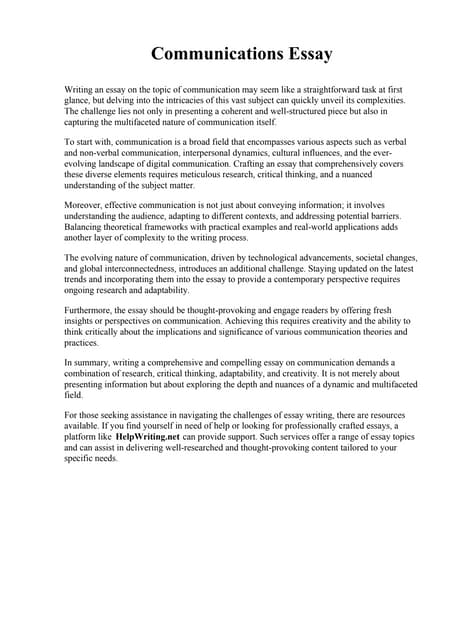 Communication Essay Example.pdf