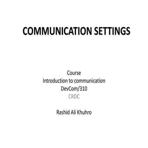 Communication Settings | PPTX