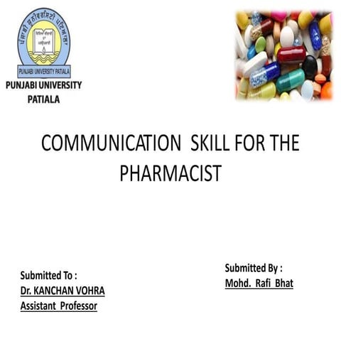 Communication skill for the pharmacist | PPTX