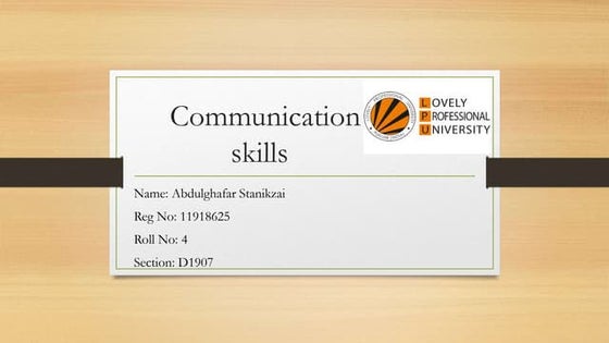 Communication skills | PPT