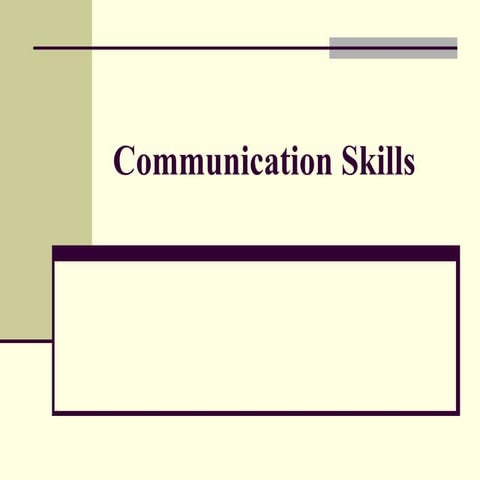 Communication skills | PPT