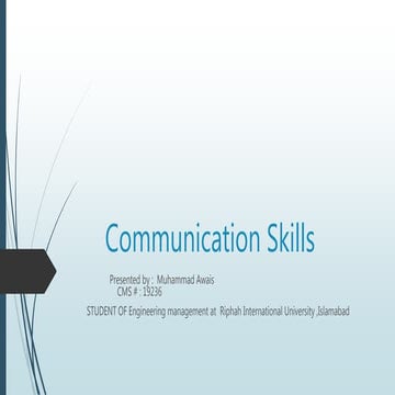 Communication skills for project manager | PPTX