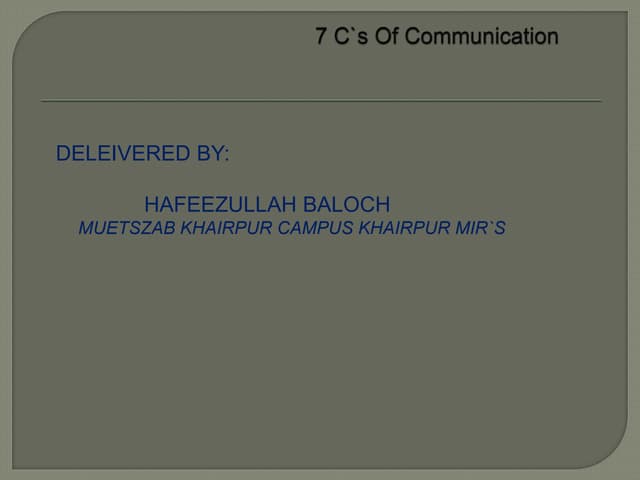 7 c's of communication | PPTX