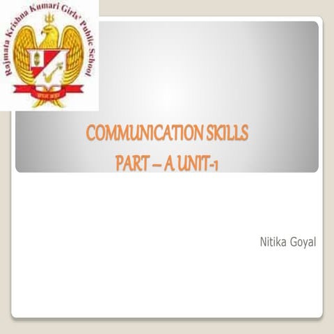 Communication Skills. pptx for class IX | PPTX
