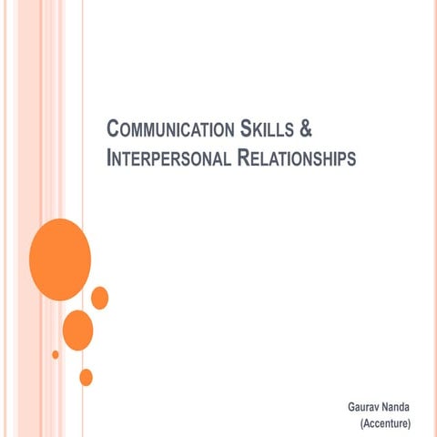 Communication skills and interpersonal relationships | PPTX