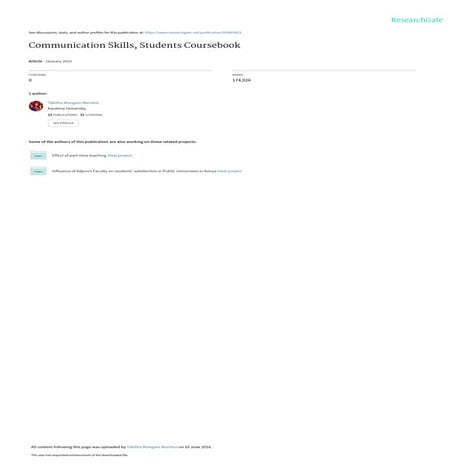 Communication skills book. | PDF