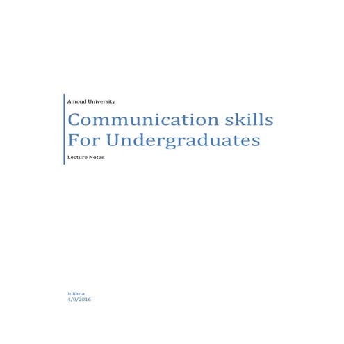 Communication skills class_notes_april_2016 | PDF