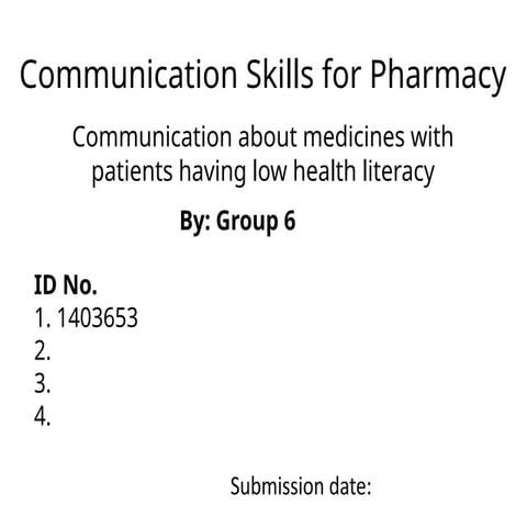 Communication Skills group ass. 6.pptx bnjjk | PPT