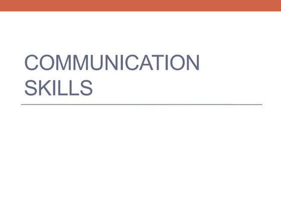 Communication skills | PPTX