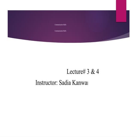 Communication Skills Leccccture 3 4 Pptx