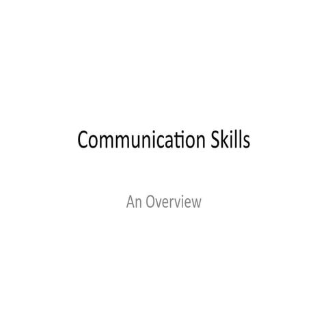 Communication Skills Presentation Project Pptx