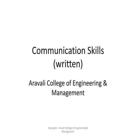 Communication skills | PPT