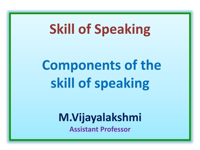 The speaking process | DOCX