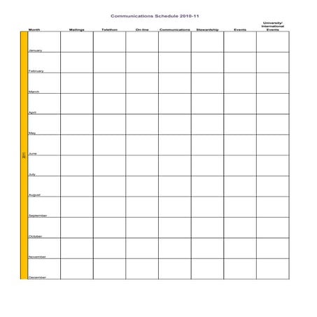 Communications schedule sheet for abs presentation | PDF