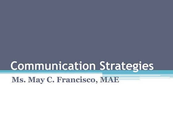 Types of communicative strategies | PPT