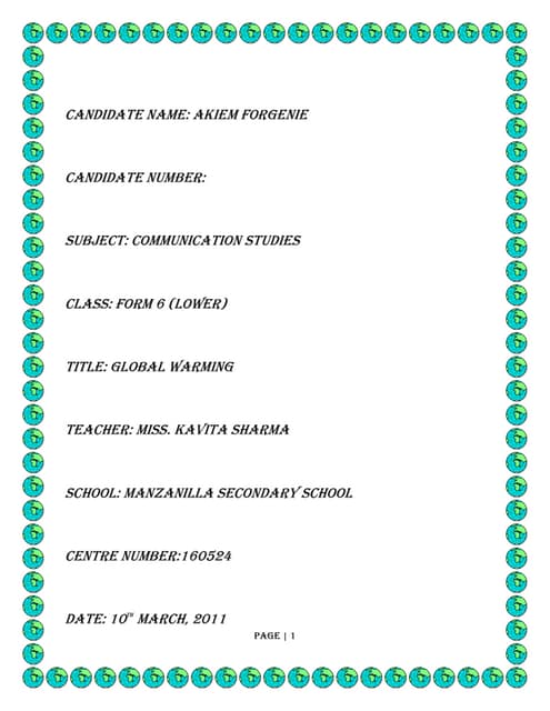 Communication studies Basic Exposition piece | DOCX