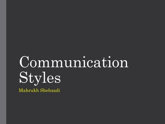 Basic Communication Styles | PPT