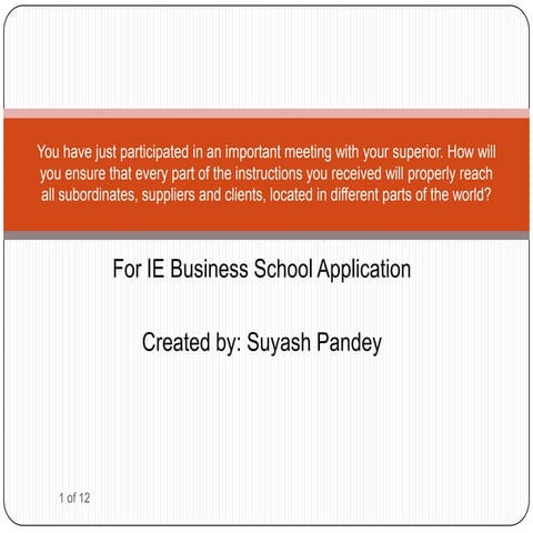 Ie business school express yourself | PPTX