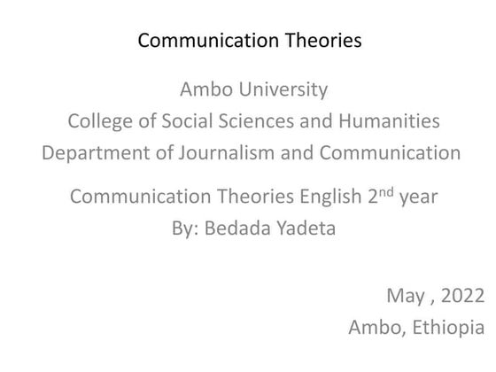 David Berlo's Model of Communication | PPTX | Science