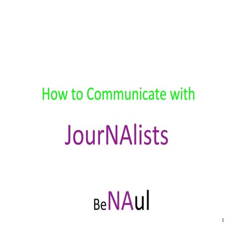 Communication with Journalist | PPT
