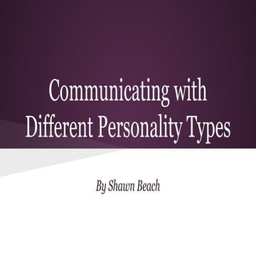 Communication with personality tyes | PDF