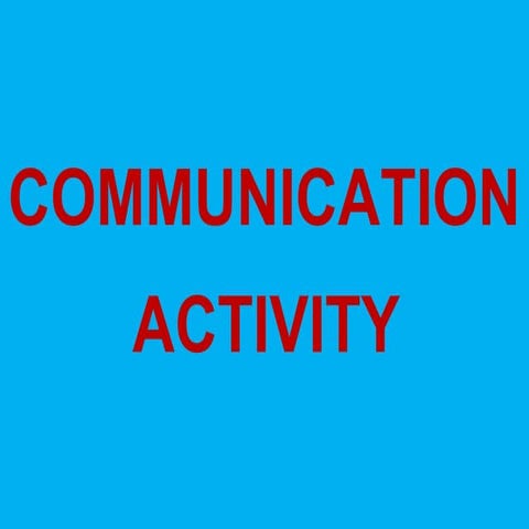 Communication & writing activity | PPT