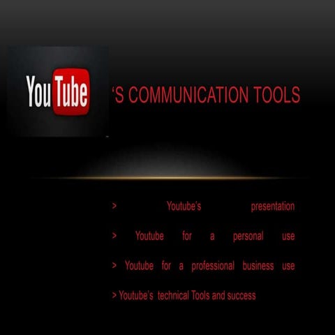 Communication's tools of youtube | PPT