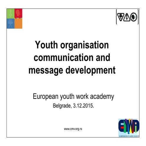 Youth organisation communication and message development | PPT