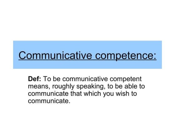 Communicative competence | PPT
